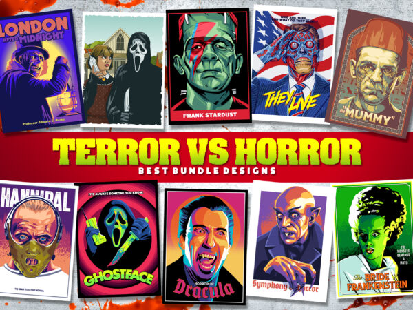 TERROR VS HORROR - T-shirt Design Bundle